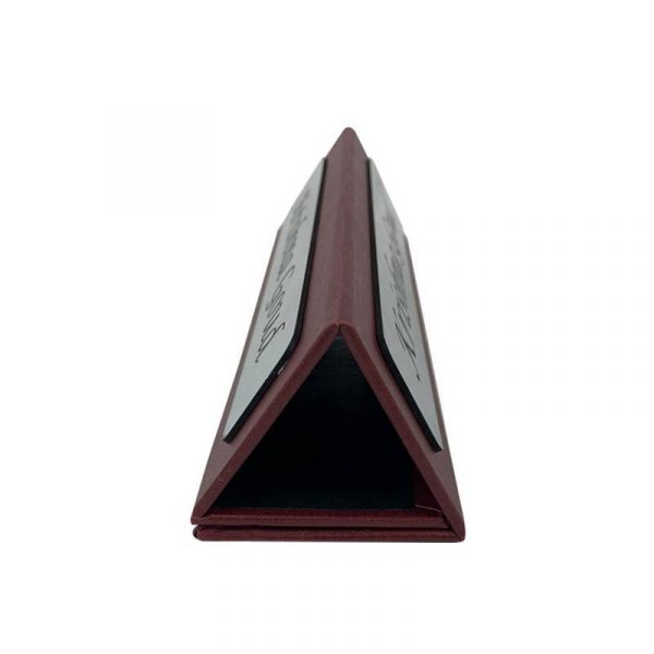 Trifold Desk Name Plate - Red Square